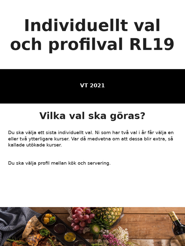 Individuellt Val Och Profilval RL19 3 | PDF