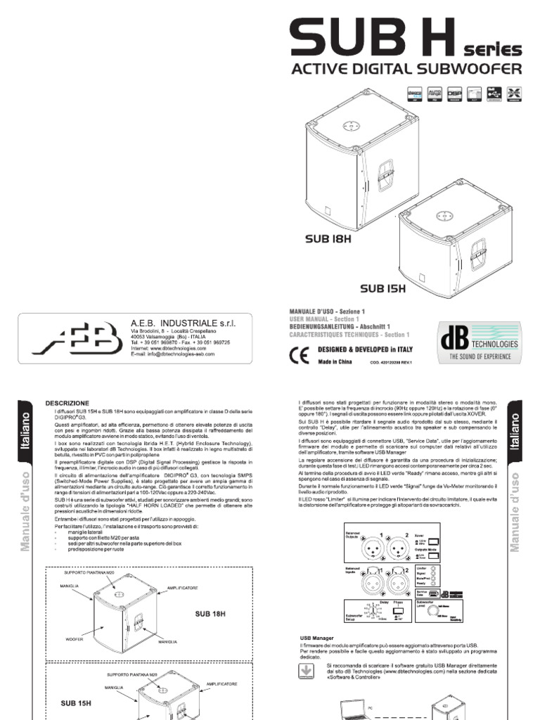 SUB H Series_Rev1.0-MAN | PDF | Sound Technology | Sound