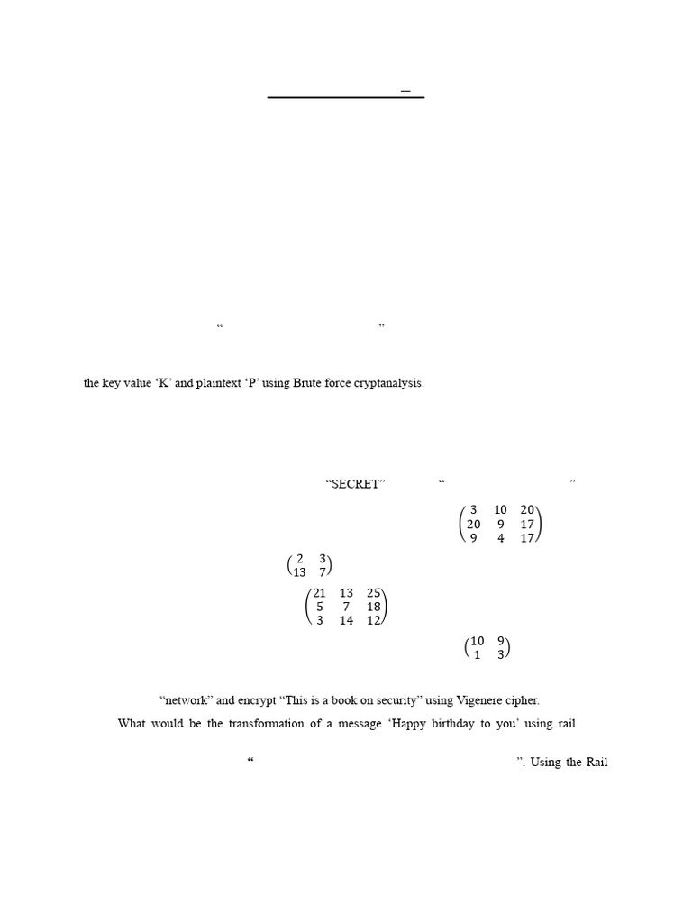 CNS Assignment 1 2024 | PDF | Cryptanalysis | Cipher