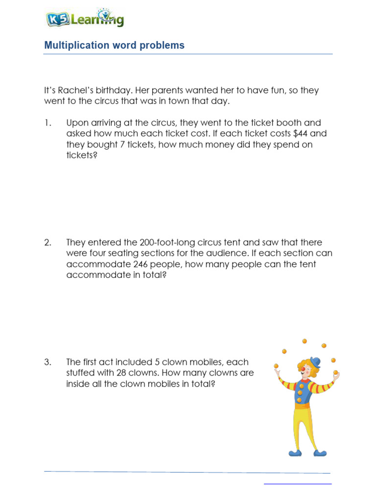 Homework Multiplication Word Problems Worksheet | PDF | Home & Garden ...