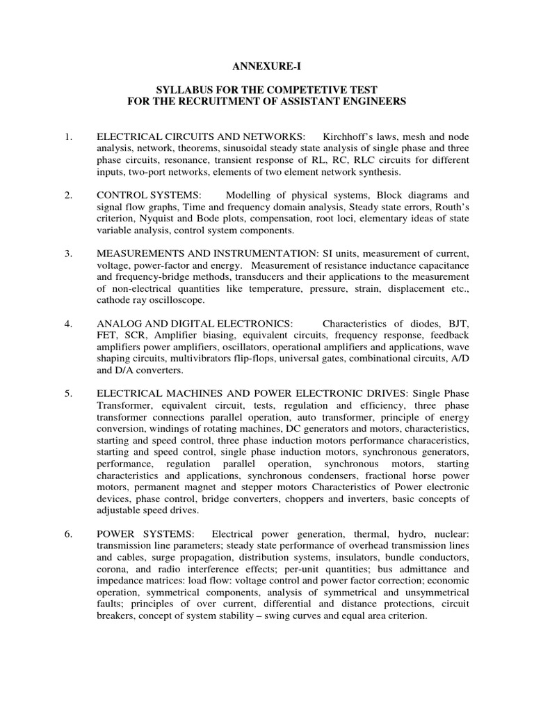 Apepdcl - Aee - Electrical Engineering Syllabus | PDF | Amplifier ...