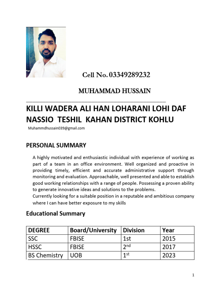 Muhammad Hussain | PDF