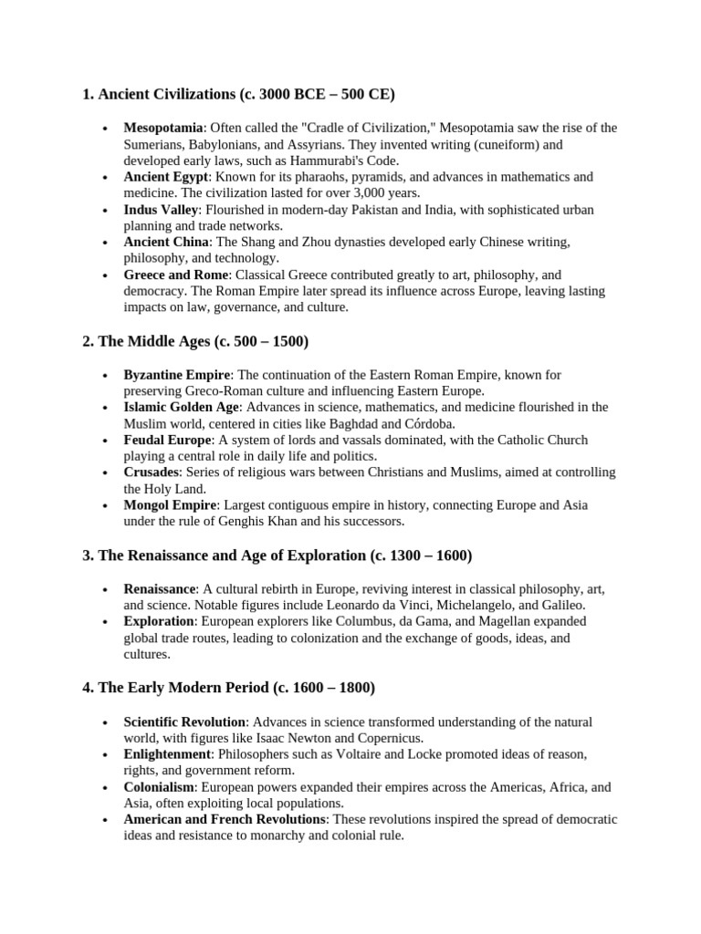 Hisotry Notes | PDF | Ancient History | Europe