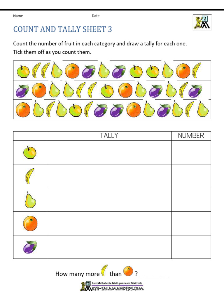 Count and Tally 3 | PDF | Games & Activities | Finance & Money Management
