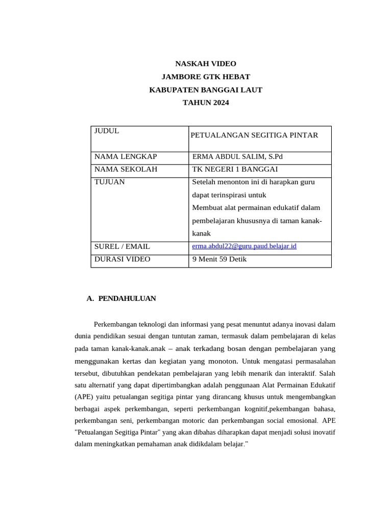 Naskah Jambore Erma | PDF