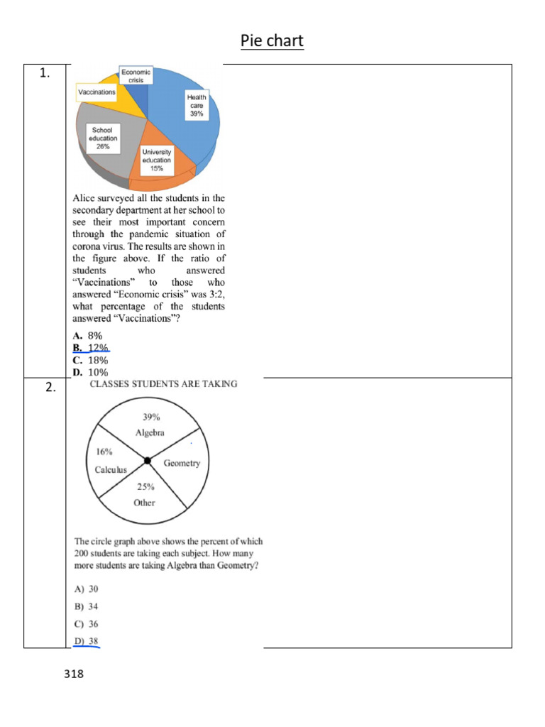 Pie Chart Booklet 1 | PDF