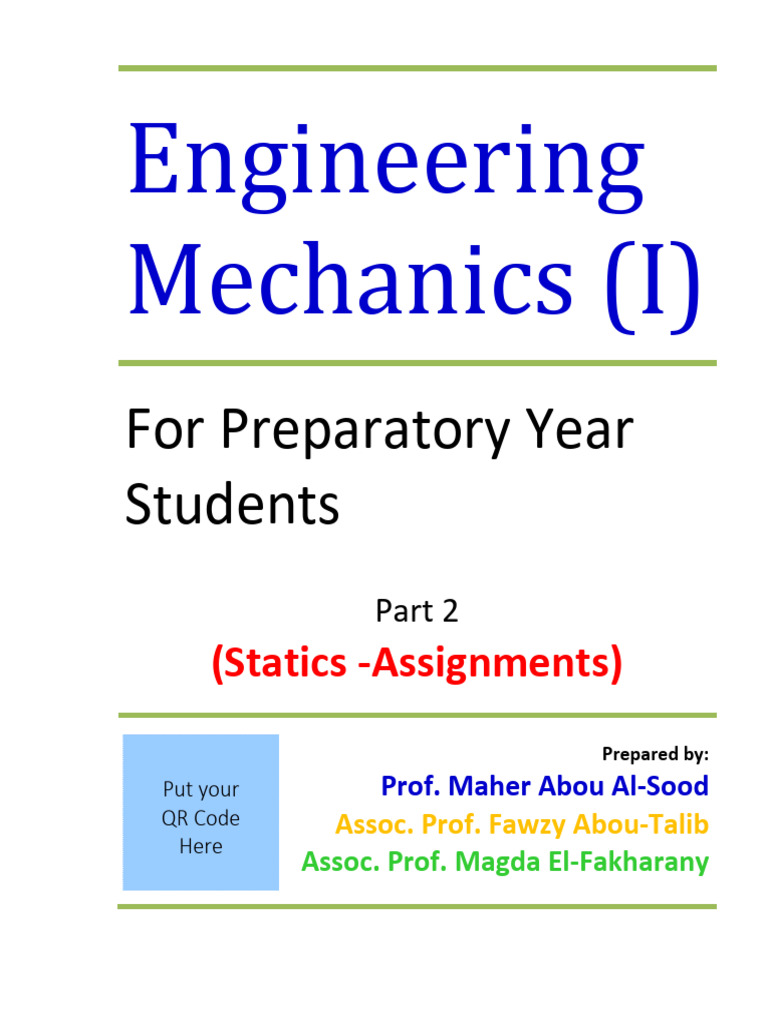 Statics Assignments for Students | PDF | Force | Friction