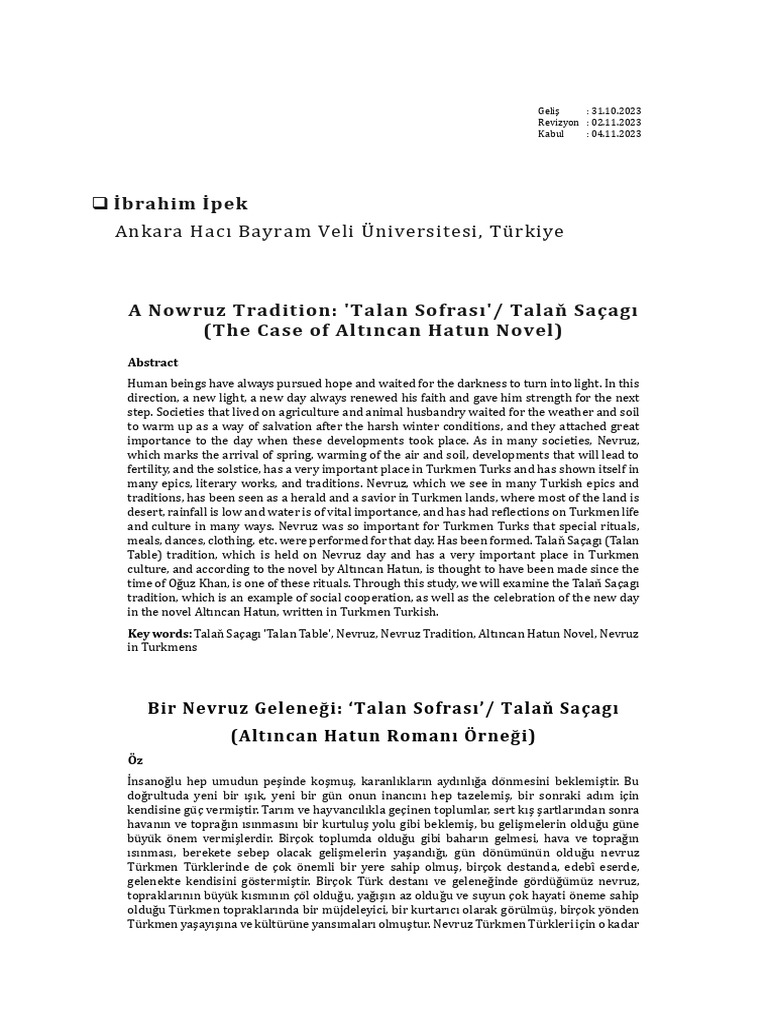 Bir Nevruz Gelene - I - Talan Sofras - Tala - Sa - Ag - (Alt - Ncan ...