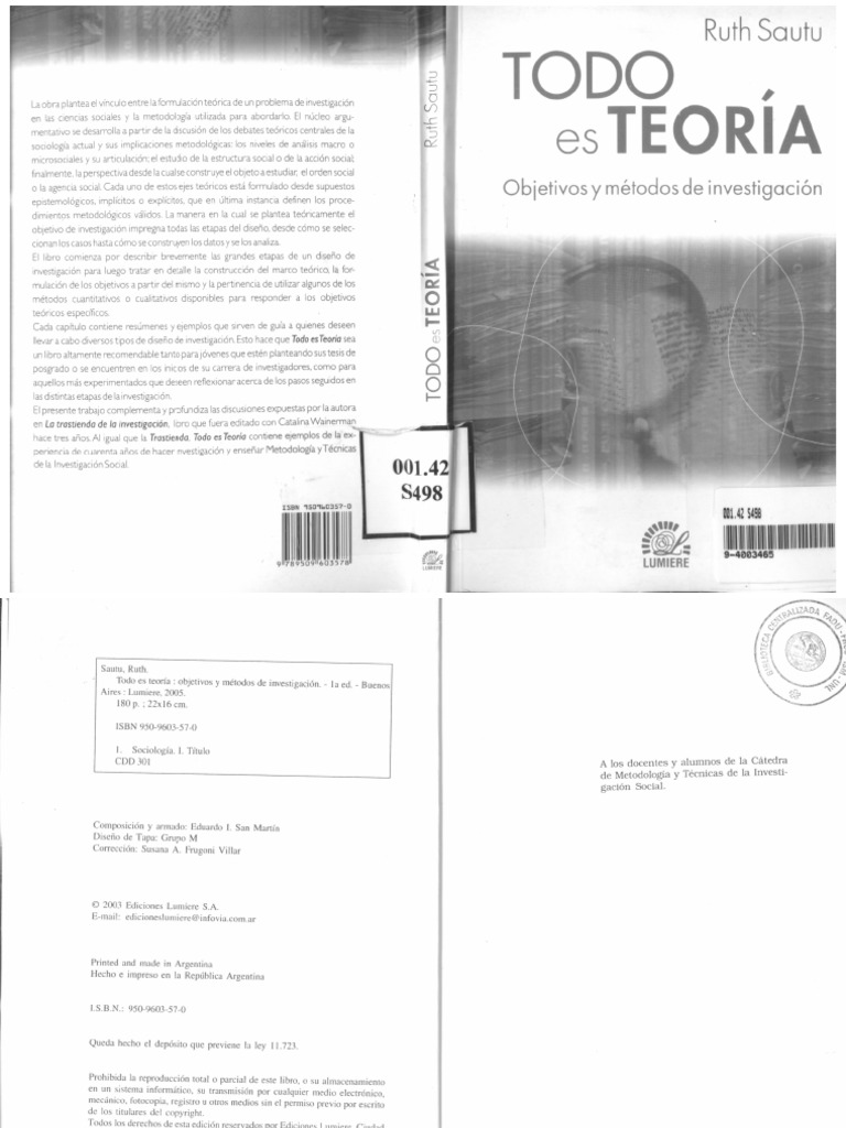 2 Ruth Sautu - Todo Es Teoría - Objetivos y Métodos de Investigación ...