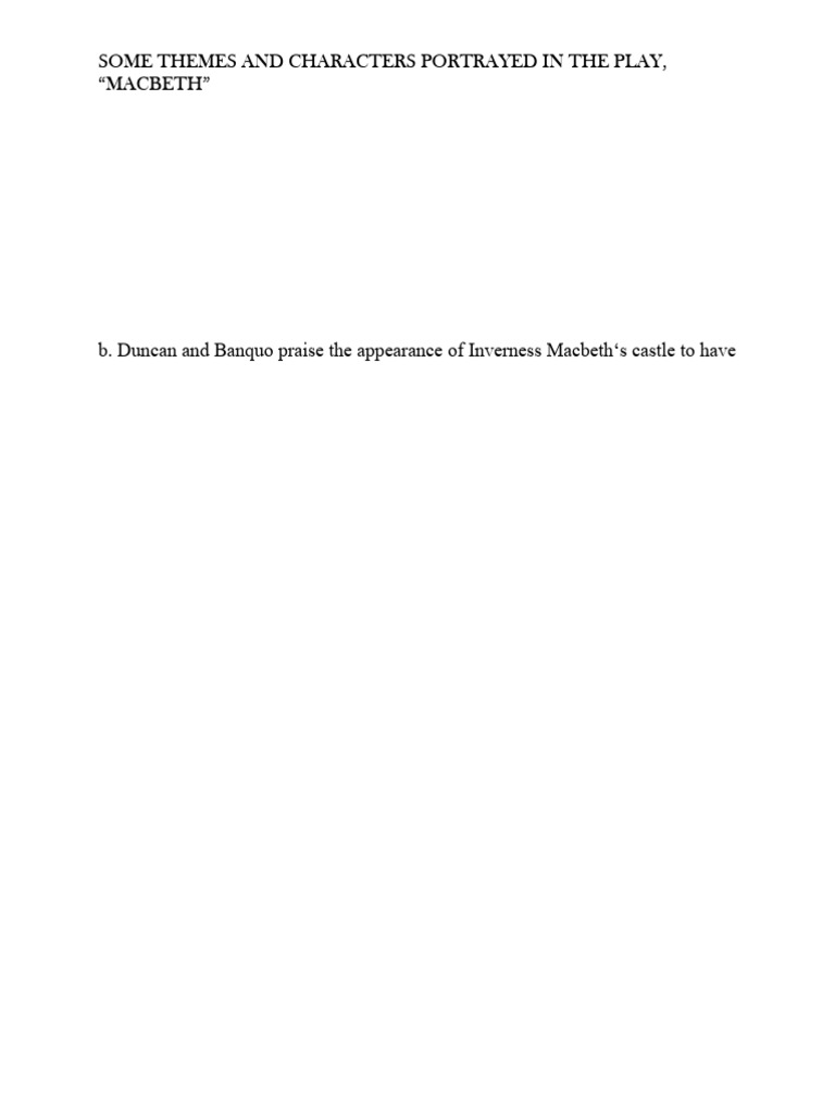 Major Themes in The Book Macbeth | PDF | Macbeth