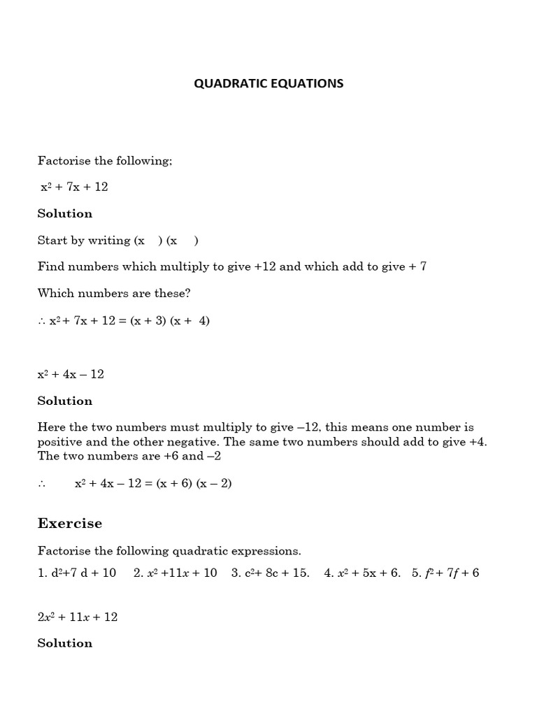 Maths Form 3 Notes | PDF | Circle | Quadratic Equation