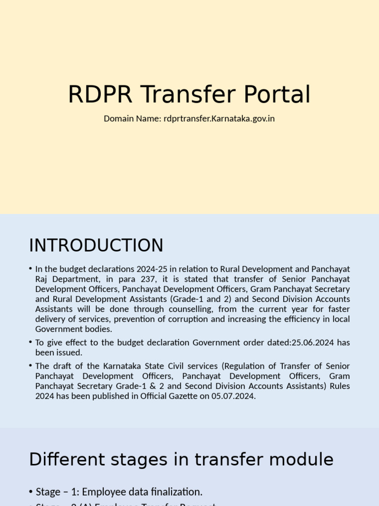 RDPR Employee Transfer Portal | PDF | Politics Of India | Government Of ...