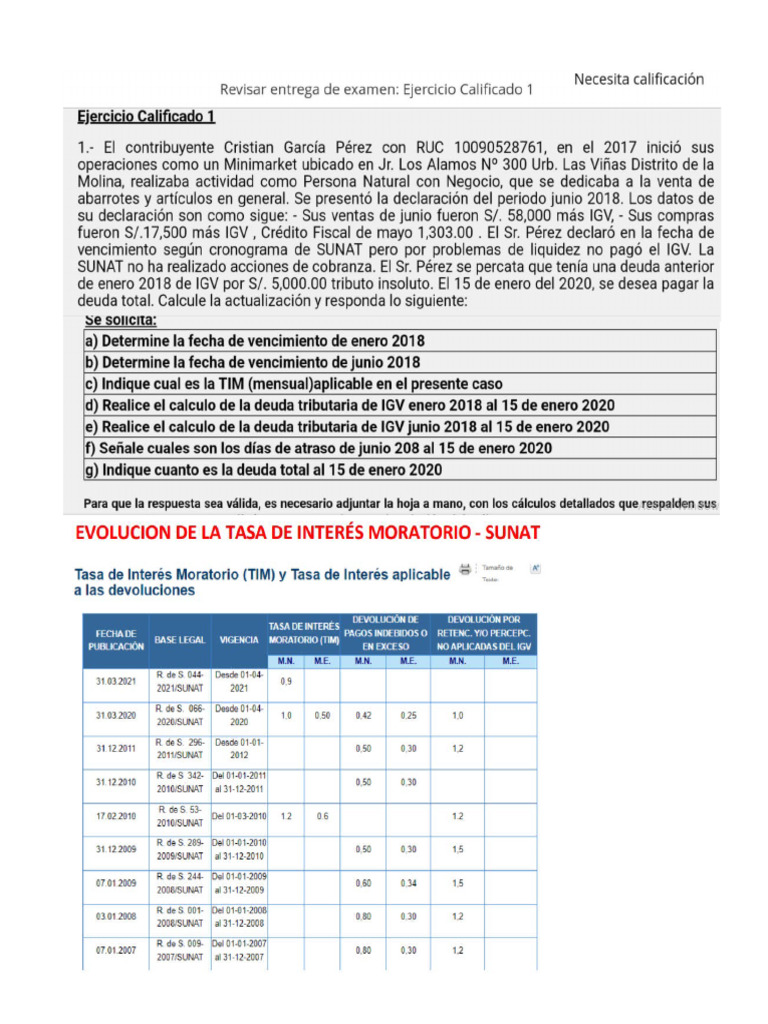 Ejercicio Calificado-Solucón | PDF