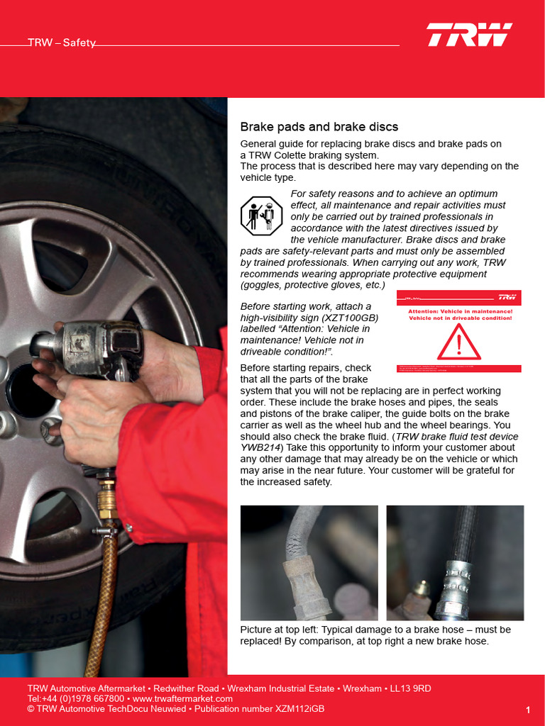 TRW Maintenance | PDF | Brake | Vehicle Technology