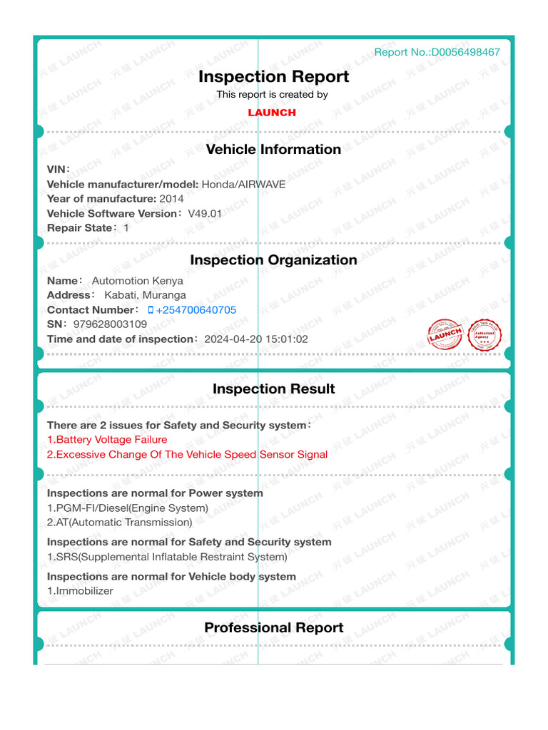 Inspection Report | PDF