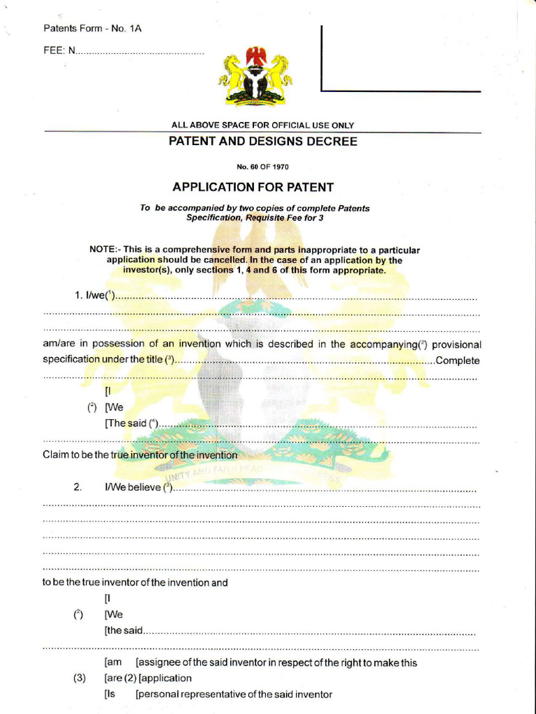 Patent Application Form Guidelines | PDF | Intellectual Property Law ...