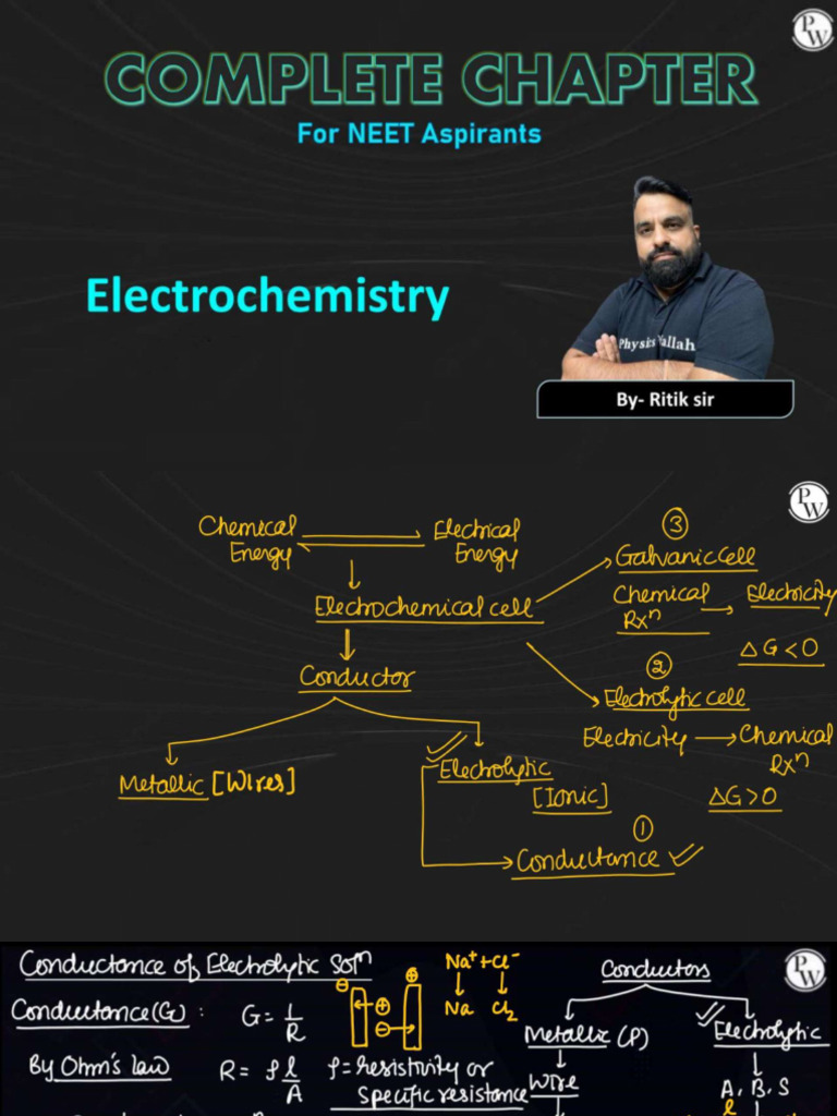 ELECTROCHEMISTRY - Class Notes - NEET Mindmap | PDF