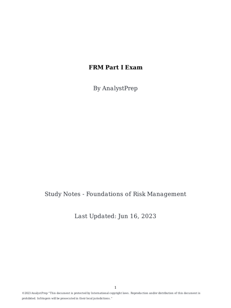 CH 1 Foundations of Risk Management L9H2JR04CB | PDF | Financial Risk ...