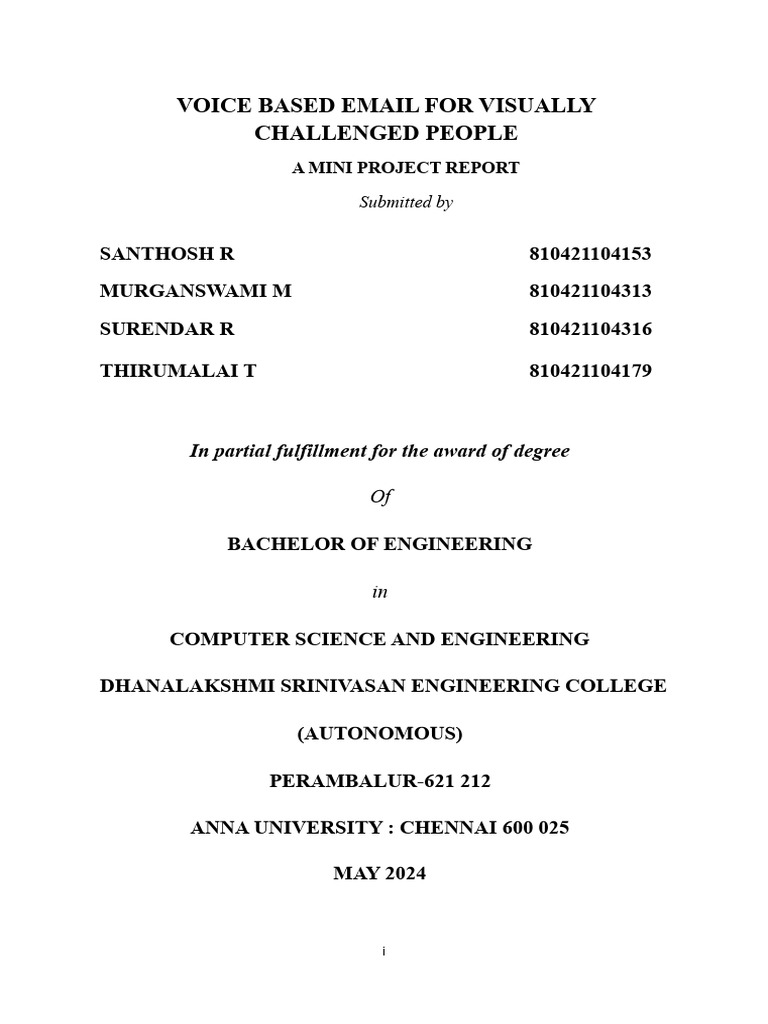 Mini Project Report - 4 Pages | PDF