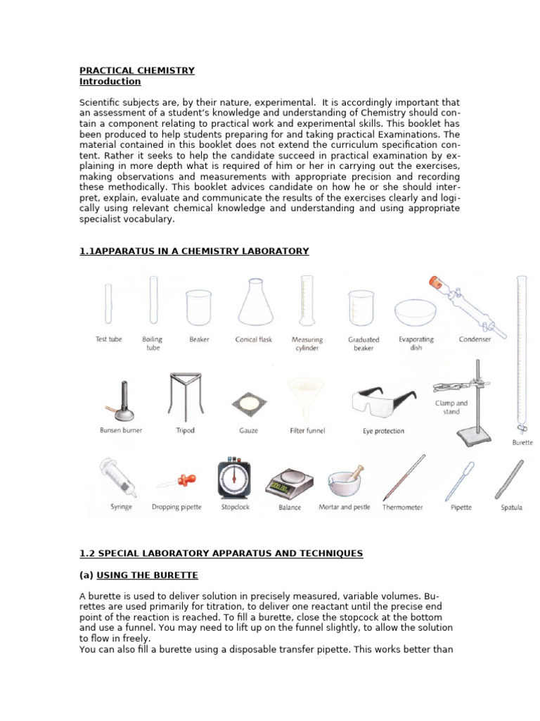 Practical Chemistry: Lab Techniques | PDF | Chemistry | Titration