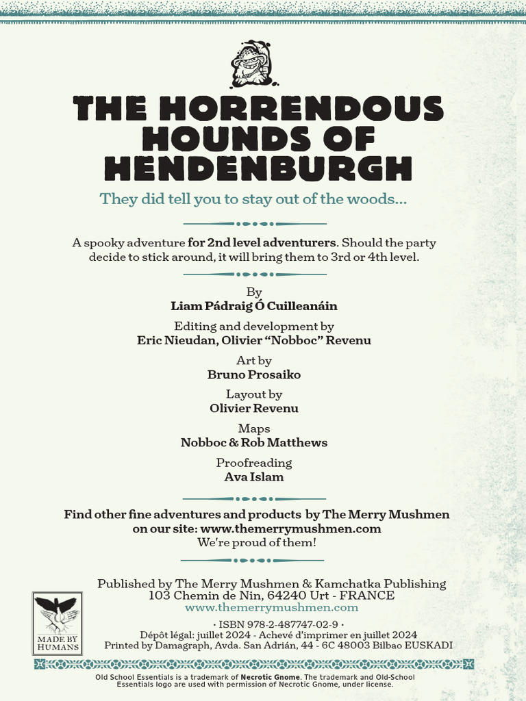 Horrendous Hounds of Hendenburgh Adventure | PDF | Role Playing Games