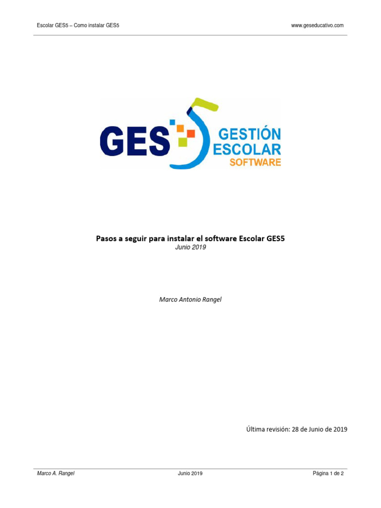 Pasos para Instalar Ges5 | PDF | Negocios | Tecnología
