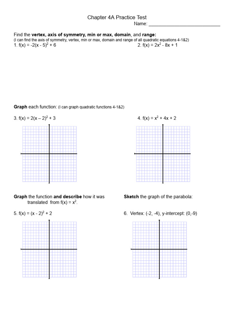 Chapter 4a Practice Test Pdf