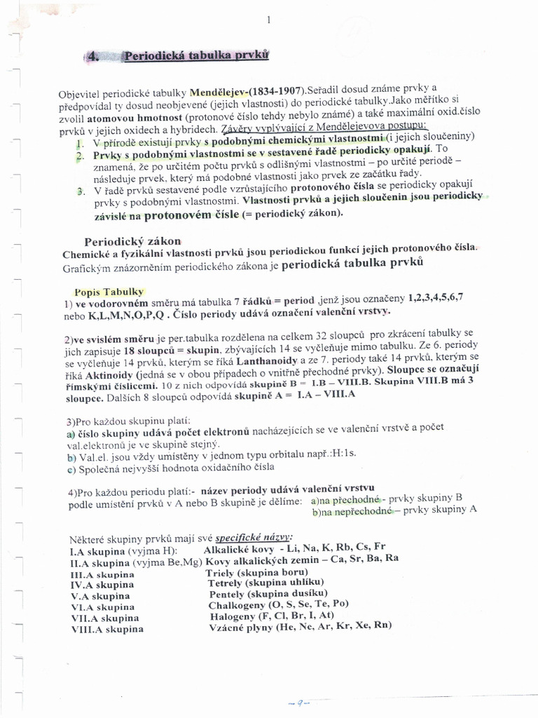 Chemie - Maturitni Otazka 4 | PDF