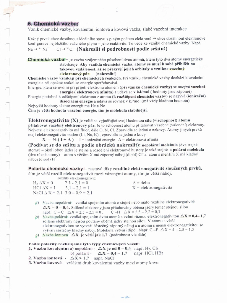 Chemie - Maturitni Otazka 5 | PDF
