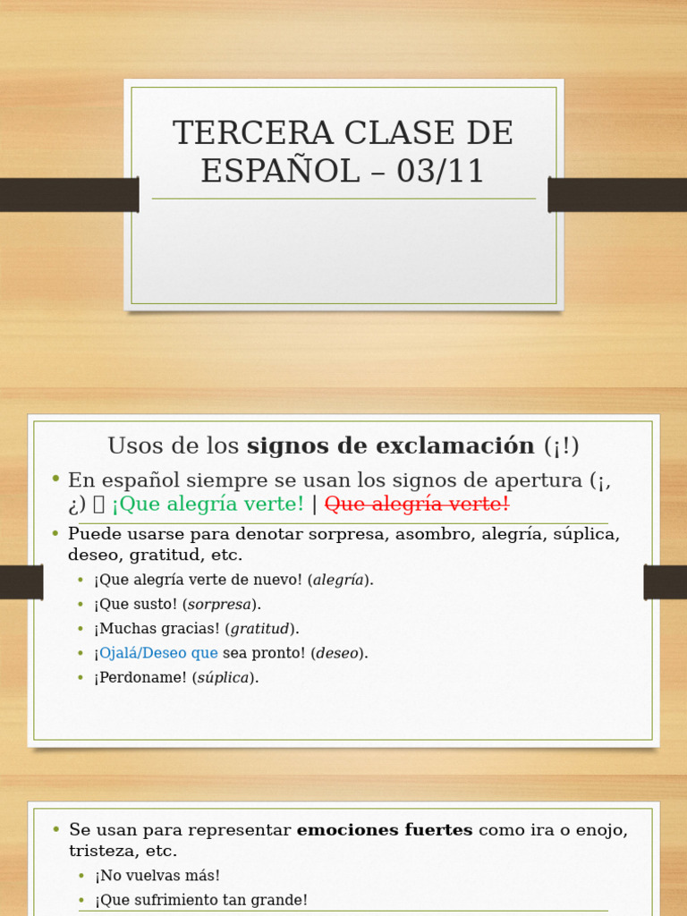 Uso de Exclamaciones y Números | PDF