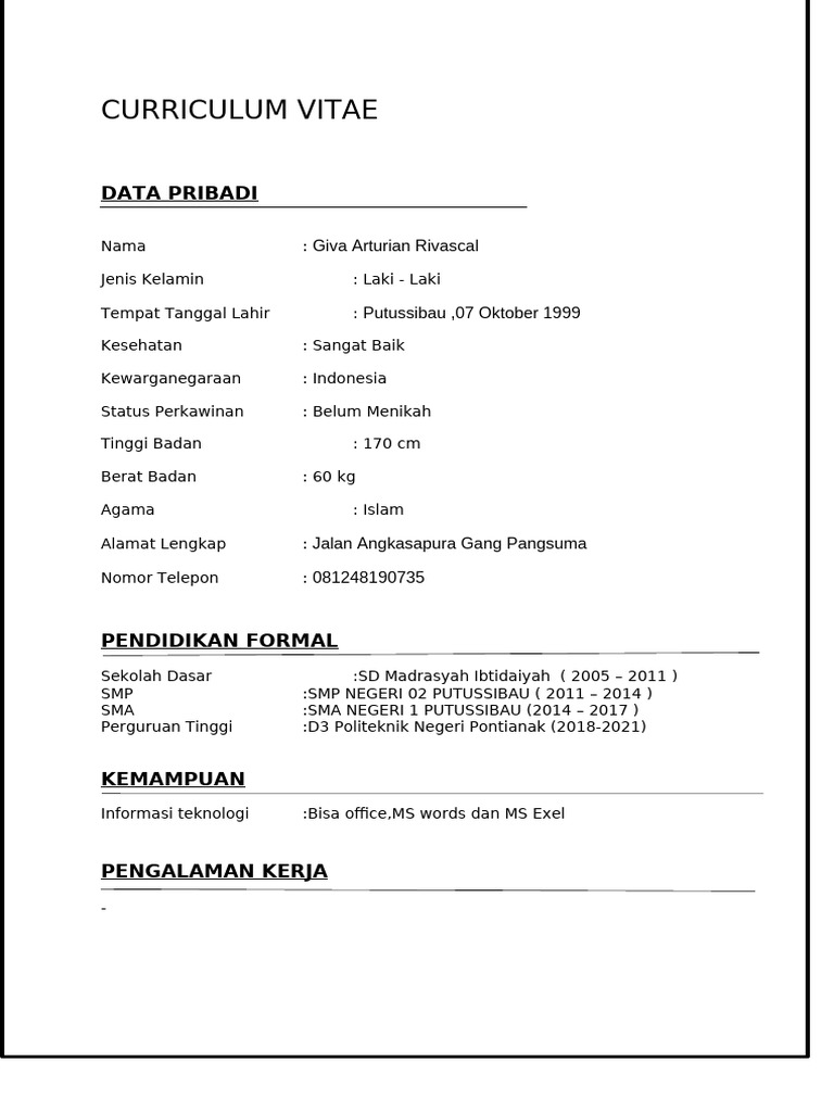 Curriculum Vitae | PDF | Pengembangan Diri | Kesehatan Holistik
