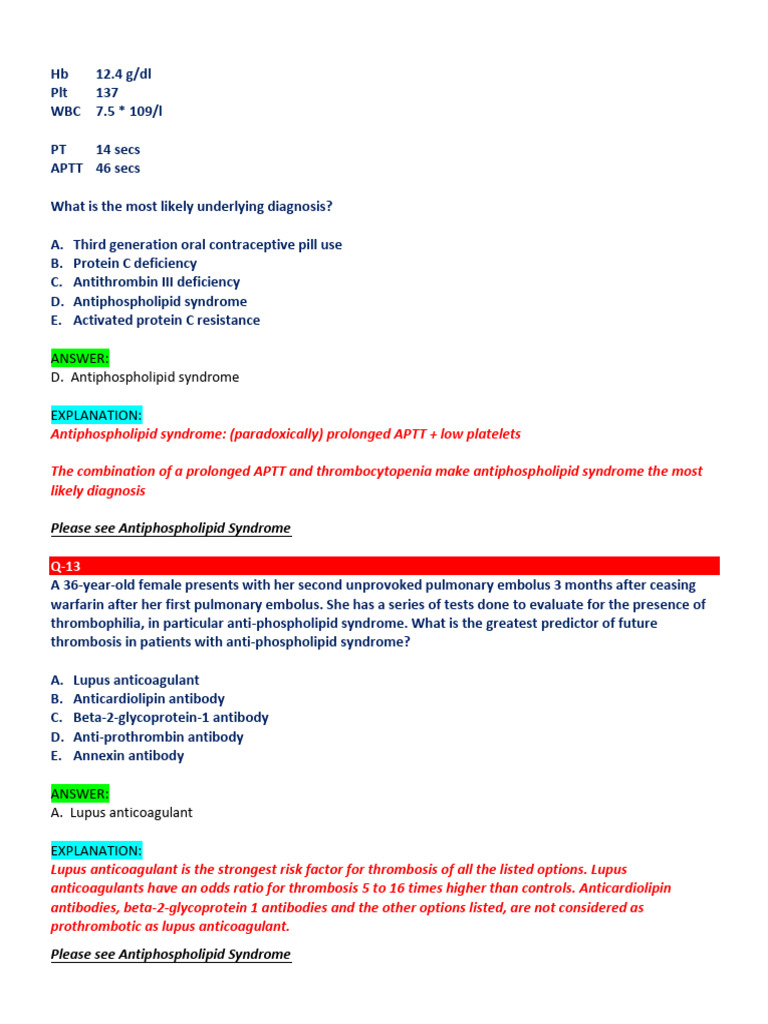 2 Passmedicine MRCP Mcqs Rheumatology | PDF