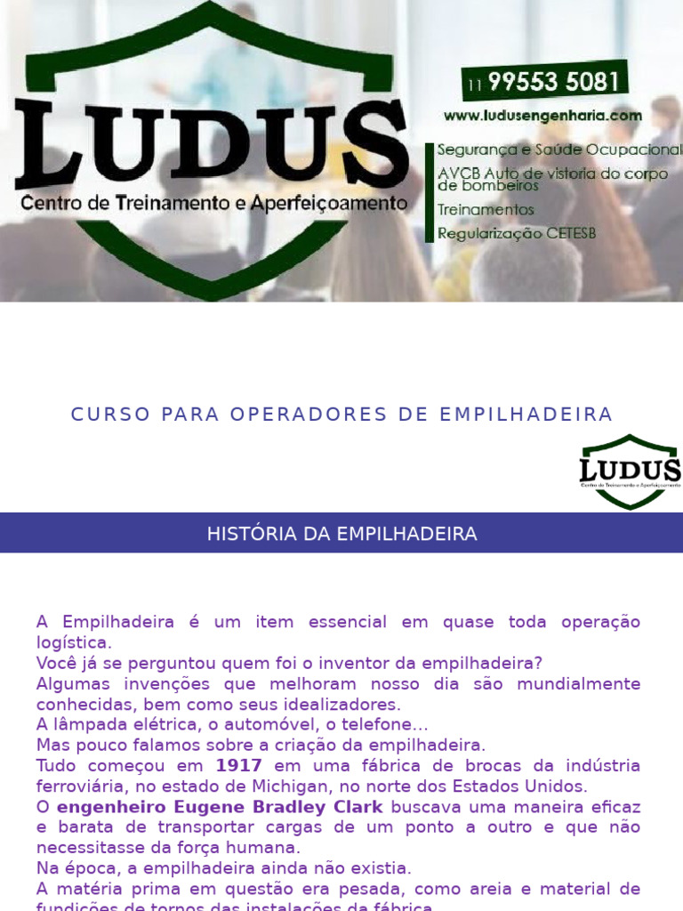 Treinamento Empilhadeira Ludus Eng | PDF | Pneu | Empilhadeira