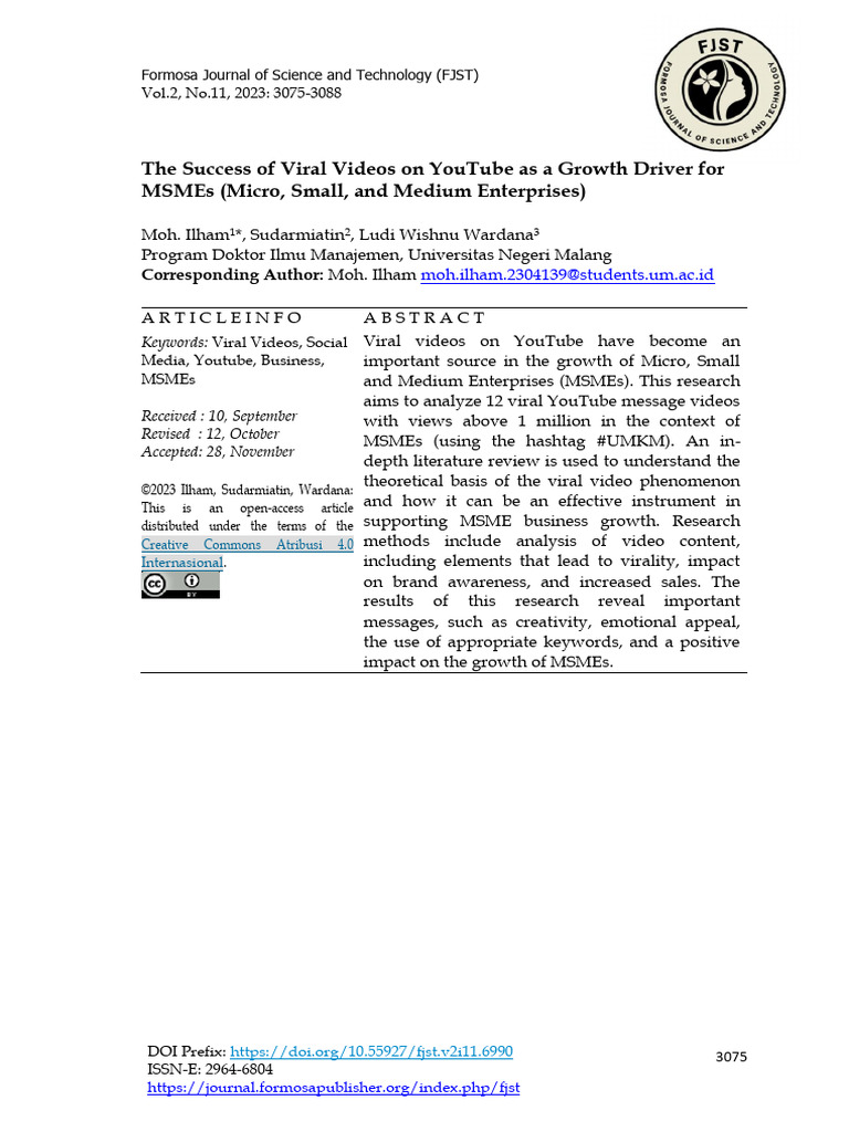 The Success of Viral Videos On YouTube | PDF | Social Media | Popular ...