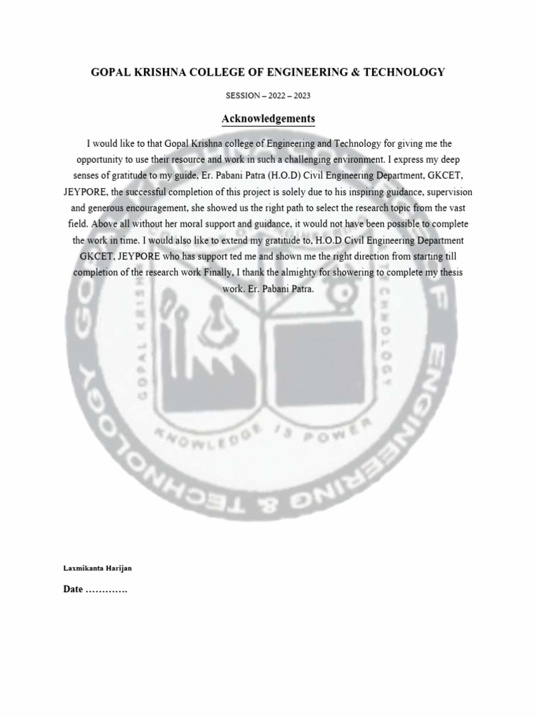 ACKNOWLEDGEMENT | PDF | Art