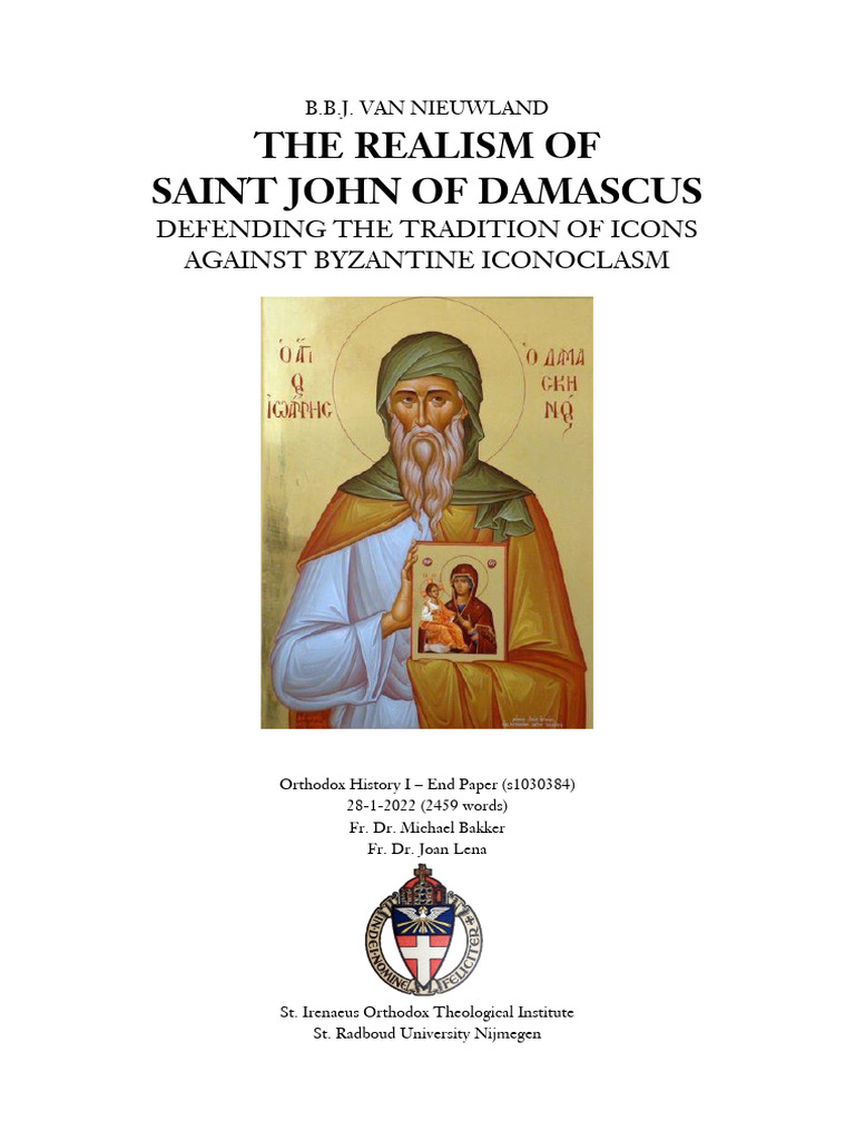 ST John of Damascus and The Defense of I | PDF | Icon | Religious ...