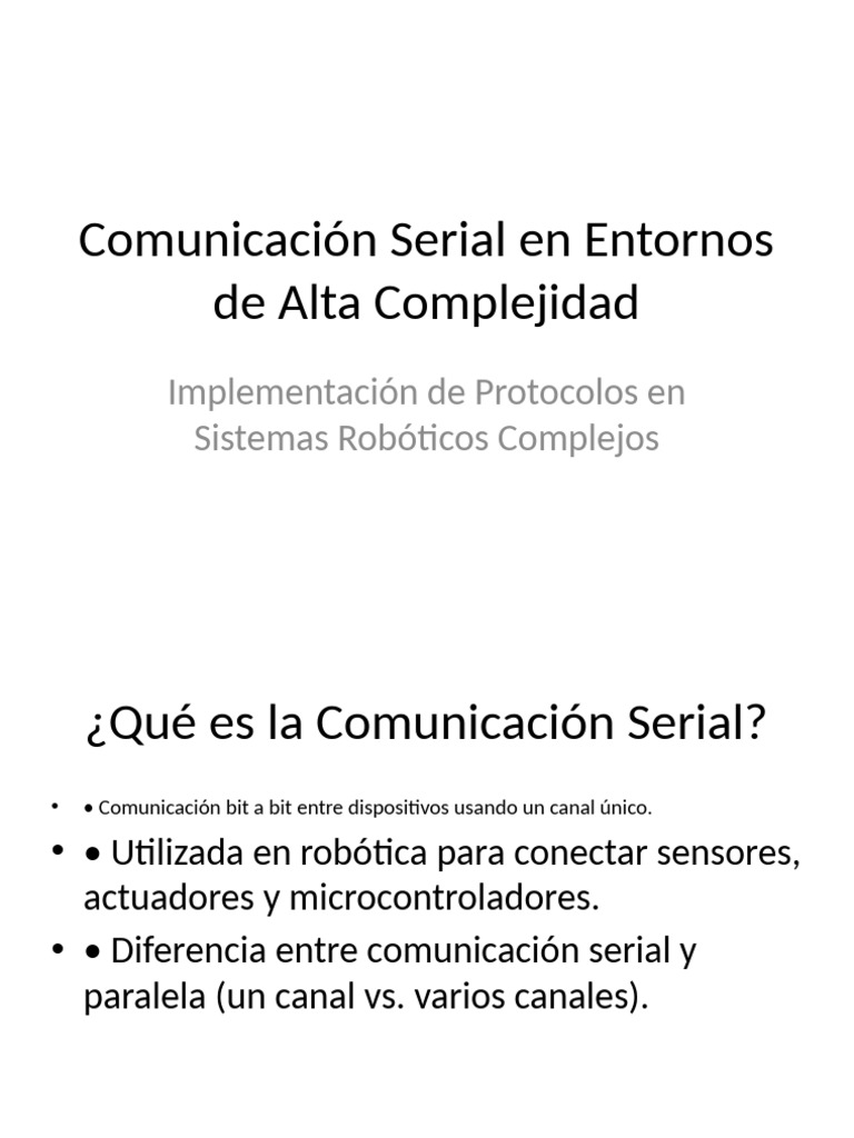 Comunicacion Serial Alta Complejidad Profundizada | PDF ...
