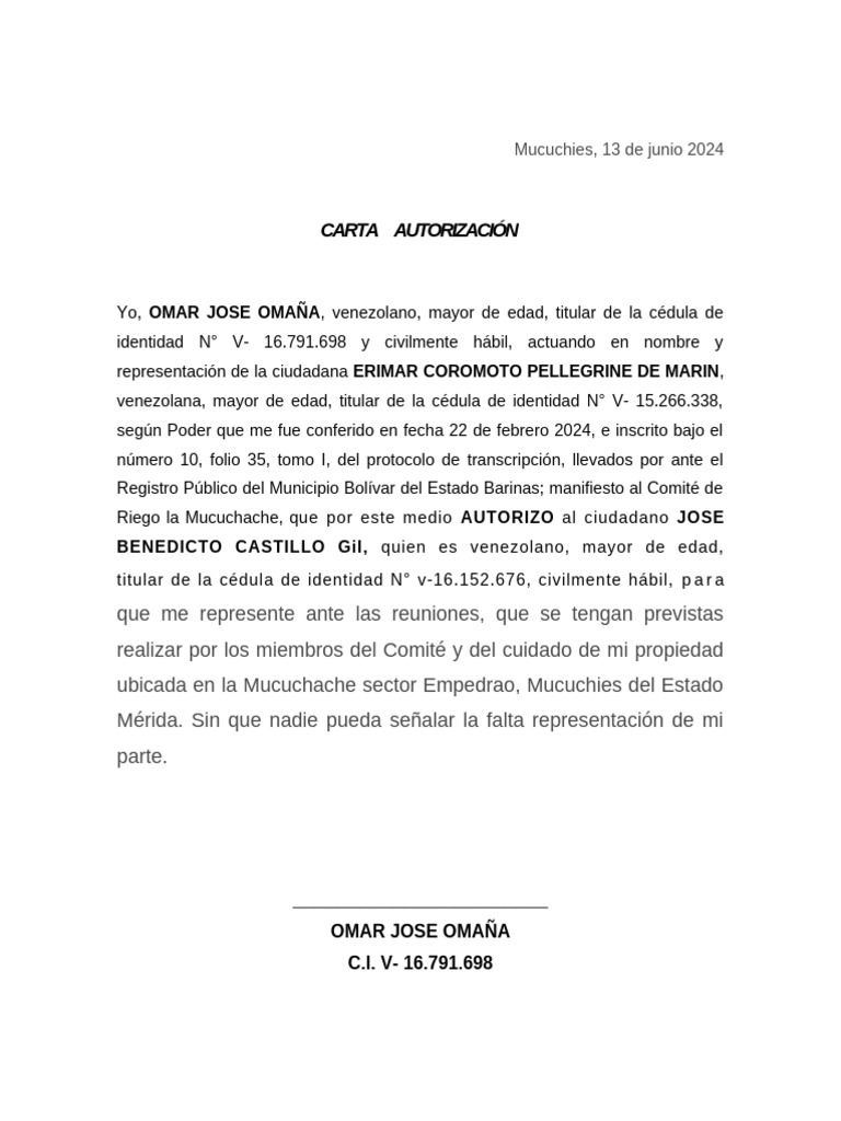 Autorizacion Yolimar | PDF | Derecho