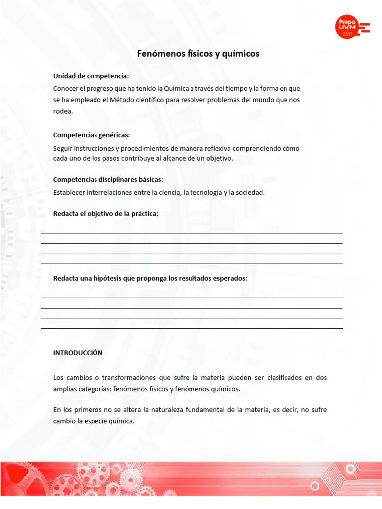 U2_FenomenosFisicosQuimicos (A4) | PDF | Química | Importar