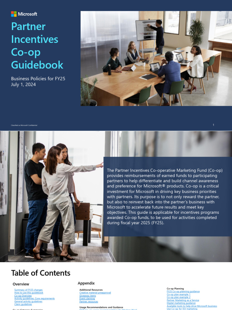FY25 Partner Incentives Co-Op Guidebook (July2024) | PDF | Microsoft ...