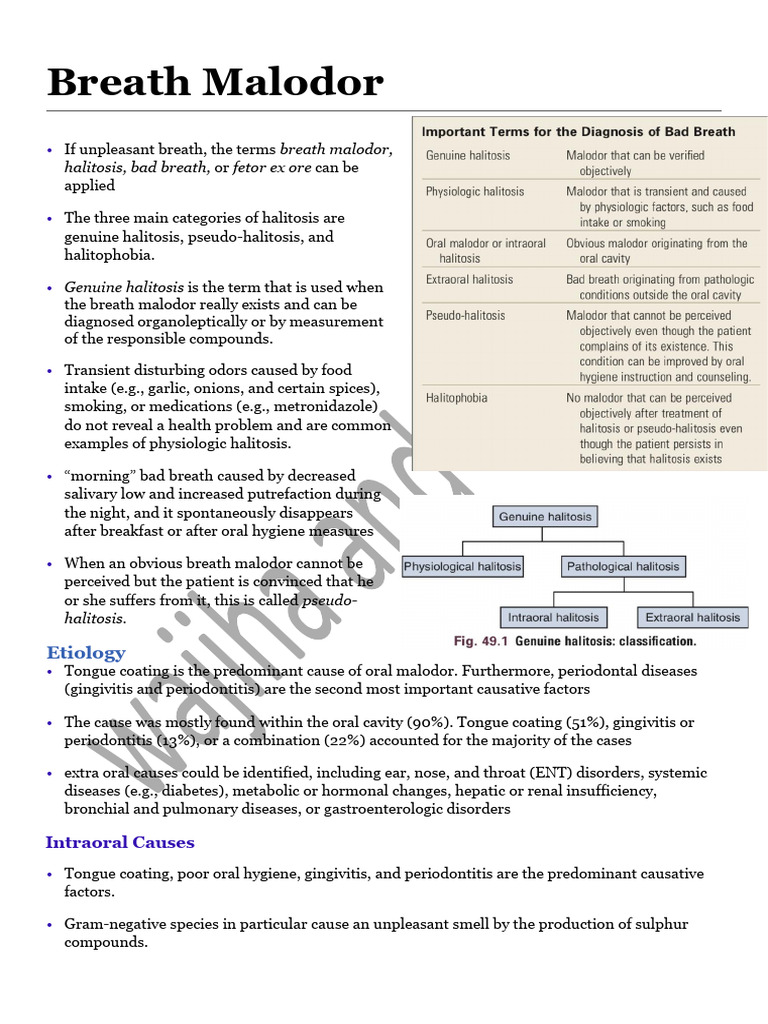 Breath Malodor | PDF | Periodontology | Oral Hygiene