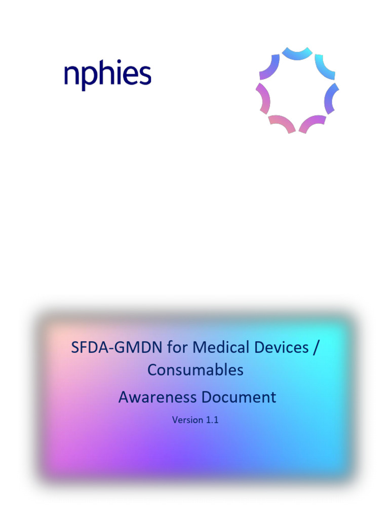 SFDA-GMDN Awareness Document V1.1 26th April 2021 | PDF | Medical Device | Health Care