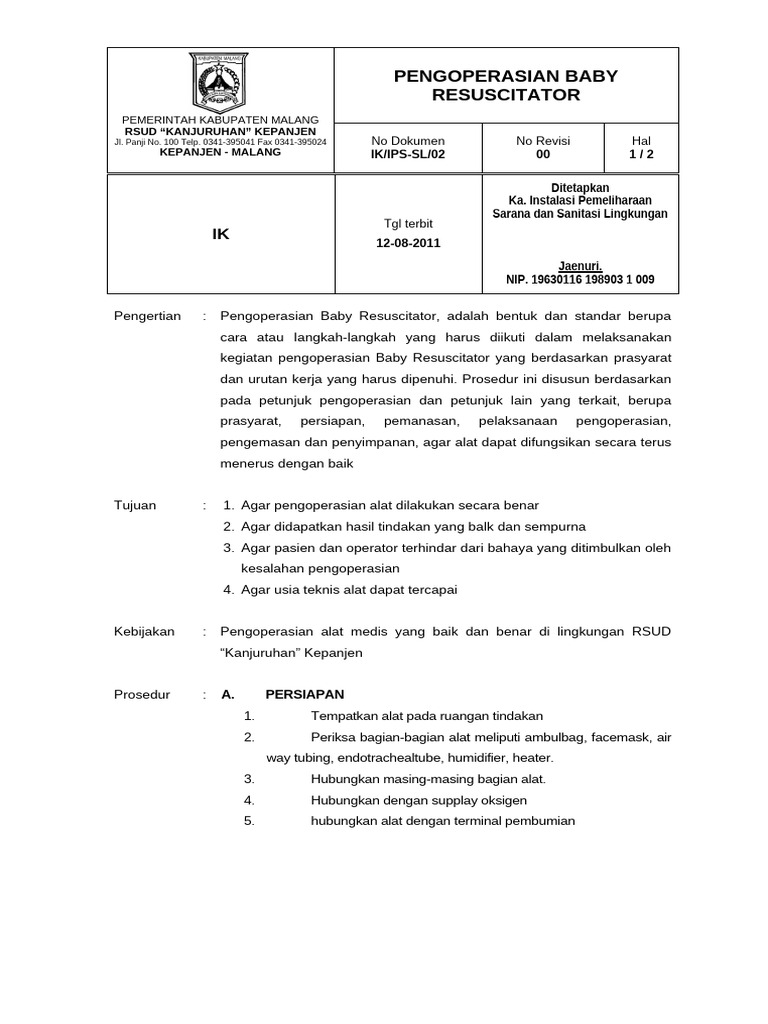 002 Baby Resuscitator Ik | PDF