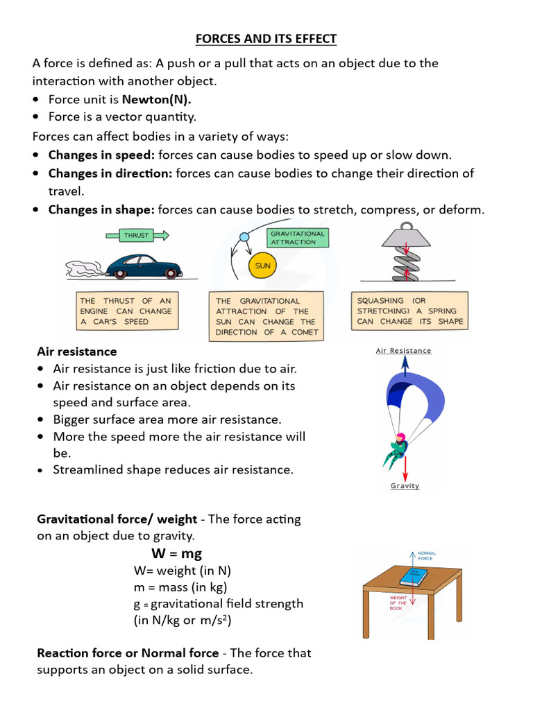FORCES AND ITS EFFECT | PDF | Force | Acceleration