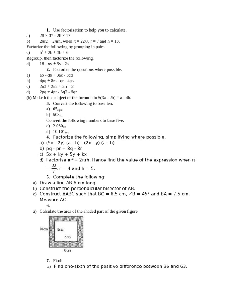 Practice Questions Year 9 | PDF | Teaching Methods & Materials ...