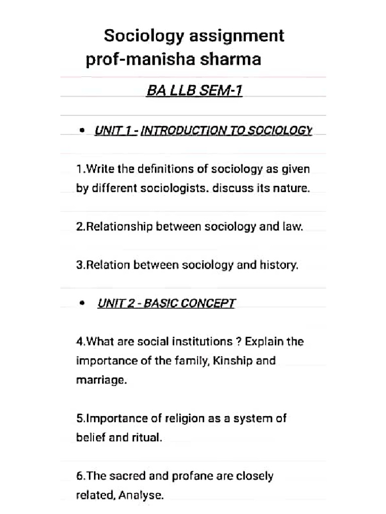 Sociology Notes | PDF