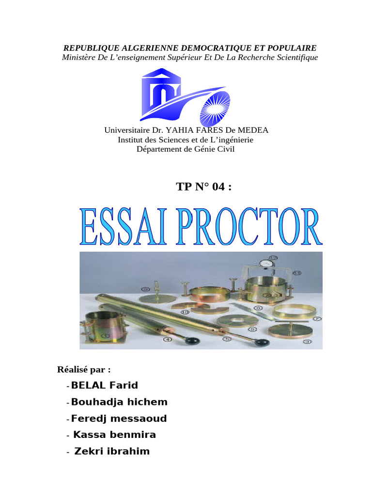 Essai Proctor : Compactage du sol | PDF | Matériaux naturels ...