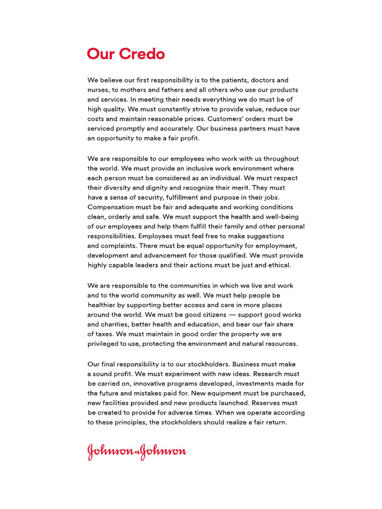 J&J Credo English | PDF