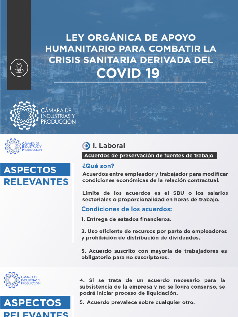 Ley de Apoyo Humanitario COVID-19: Aspectos Clave | PDF | Salario | Pagos