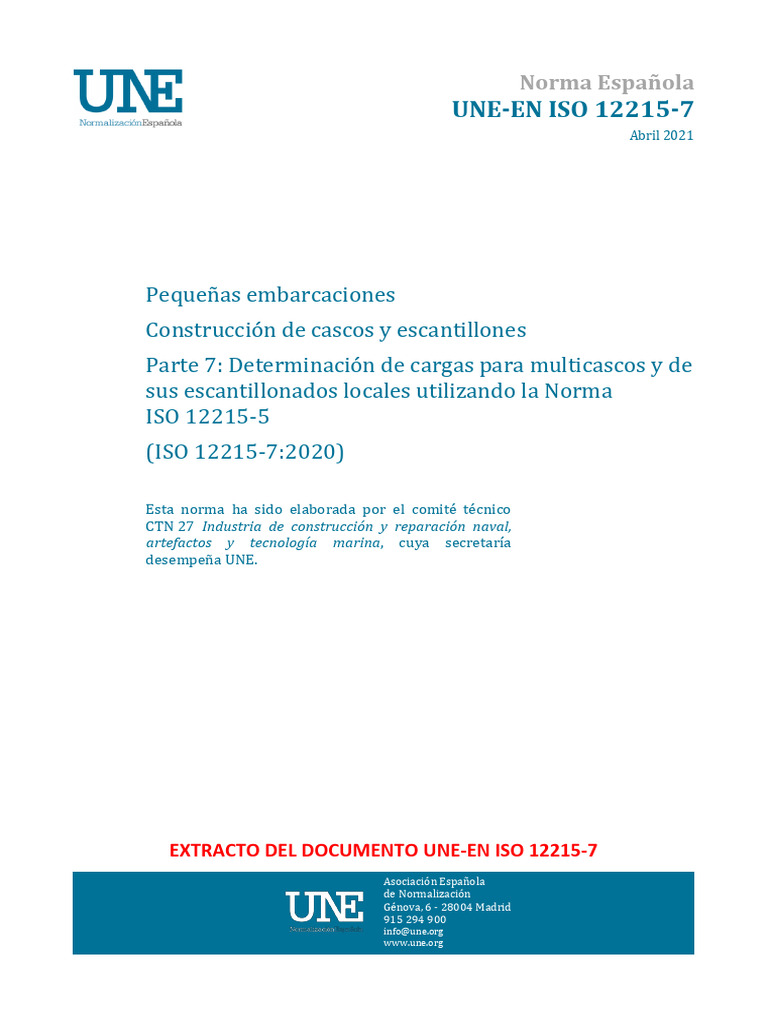 (Ex) Une-En Iso 12215-7 2021 | PDF | Pascal (Unidad) | Embarcación